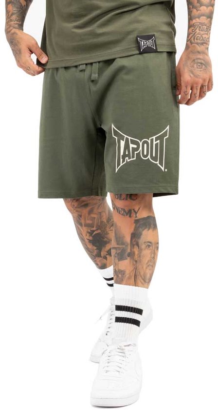 Tapout Lifestyle Basic Shorts Shorts normale Passform Olive/Ecru-M | bol