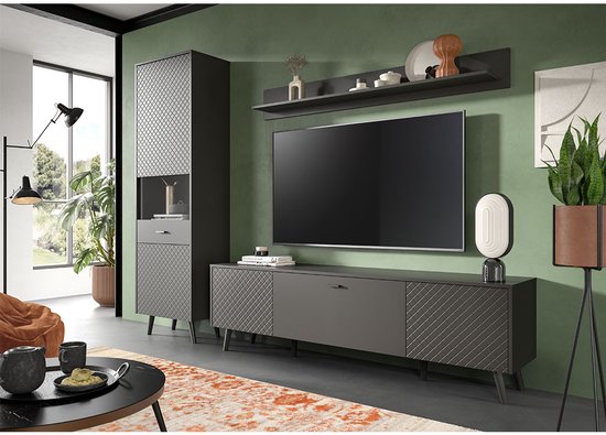 Linea wandkast wandplank 1 plank mat grijs. | bol