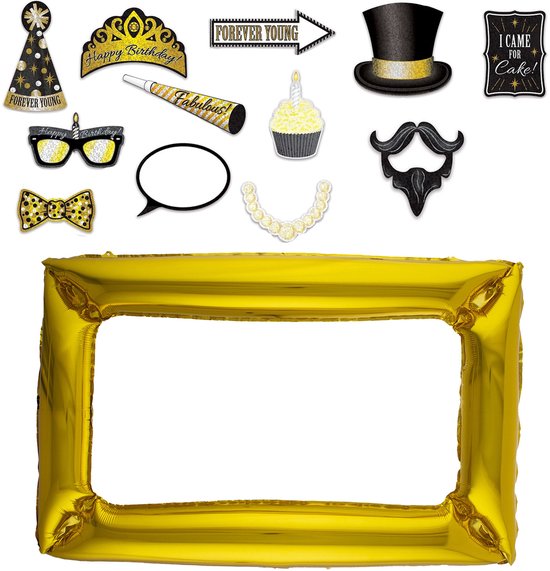Foto prop set met frame - Verkleed accessoires - thema feest - 13-delig ...