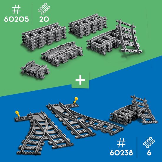 LEGO City Rails & Wissels Combi (60205 + 60238) Trein Uitbreiding | bol