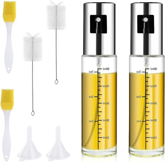 Smoakez - Set van 2 oliesproeiers 100 ml met bakborstel en trechter ...