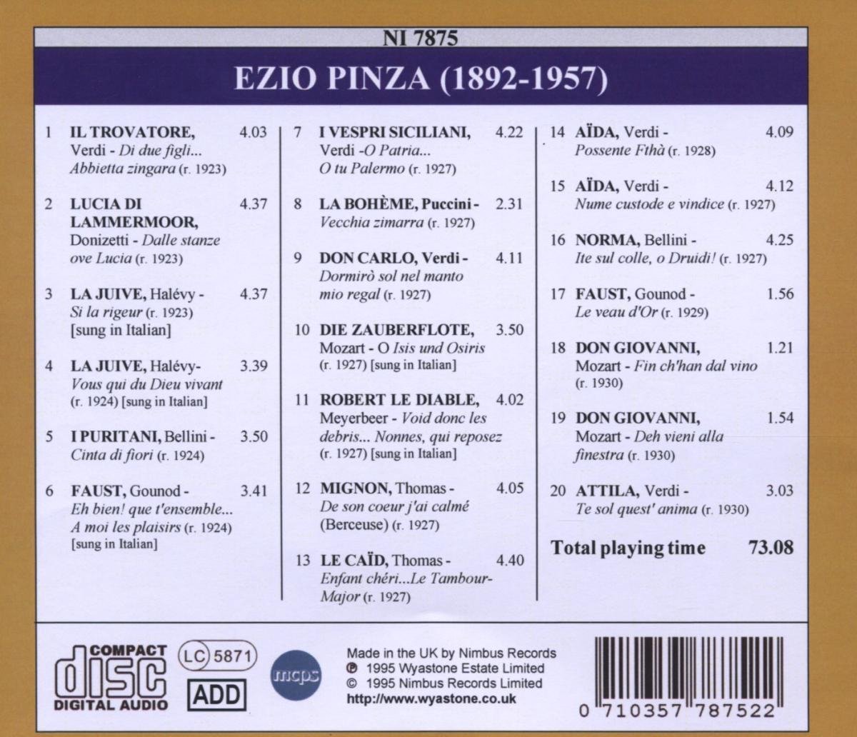 Pinza - Ezio Pinza (CD), Pinza | Muziek | bol.com