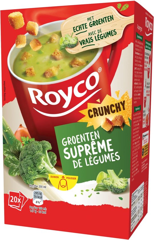 Soep royco groenten supreme met croutons 20 zakjes | bol