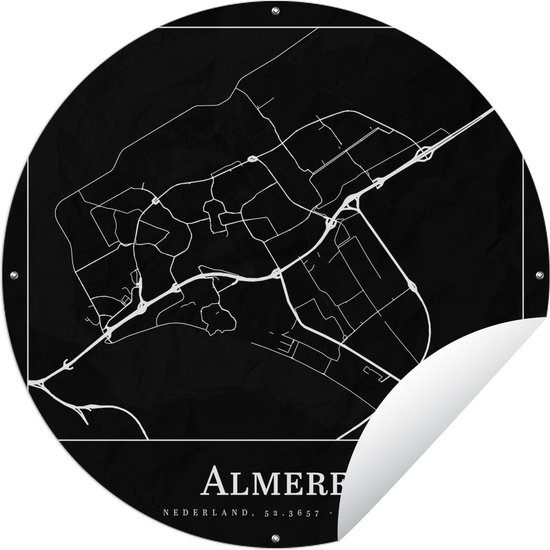 Tuincirkel Stadskaart - Almere - Kaart - Plattegrond - 90x90 cm - Ronde ...
