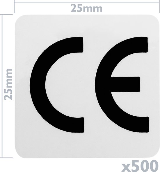 BeMatik - Rol van 500 zelfklevende etiketten met het CE-logo 25x25 mm | bol