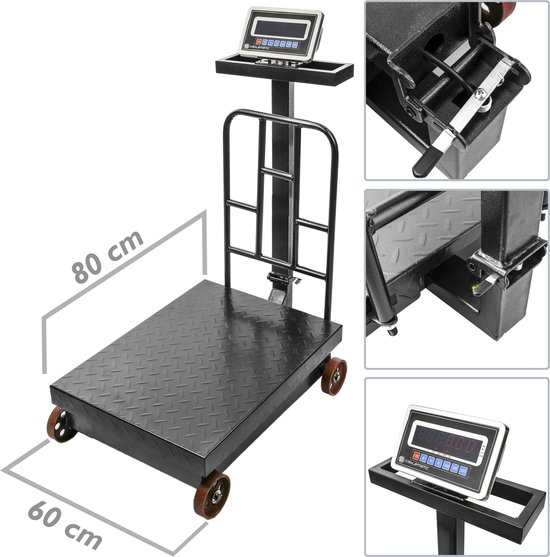 PrimeMatik - Industrieel platform schaal 60x80 cm 800 kg schaal met ...