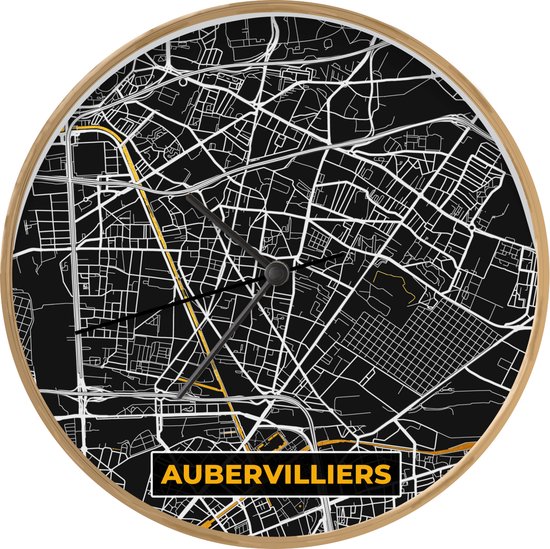Klok - Ø 30 cm - Aubervilliers - Frankrijk – Plattegrond – Stadskaart ...