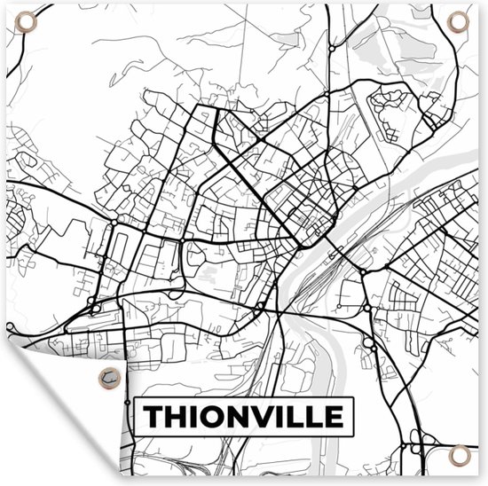 Tuindoek Stadskaart - Thionville - Frankrijk - Kaart - Plattegrond ...