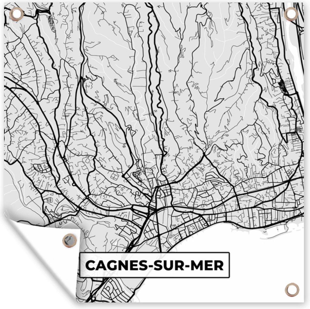 Tuinposters Frankrijk - Cagnes-sur-Mer - Stadskaart - Plattegrond ...