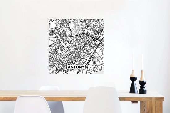 Affiche Carte - Antony - Carte - France - Plan de ville - Zwart et ...
