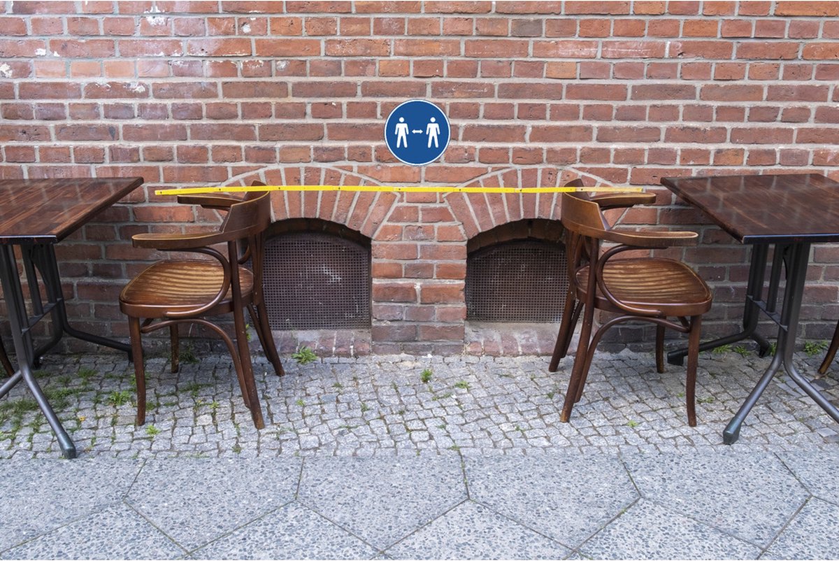 Zelfklevend bord afstand houden 20cm - Blauw | bol