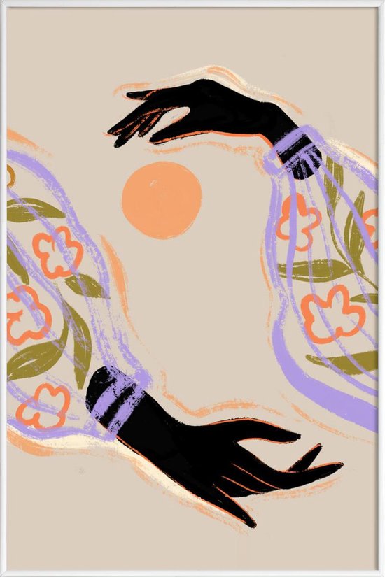 JUNIQE - Poster in kunststof lijst Yin Yang -40x60 /Kleurrijk | bol.com