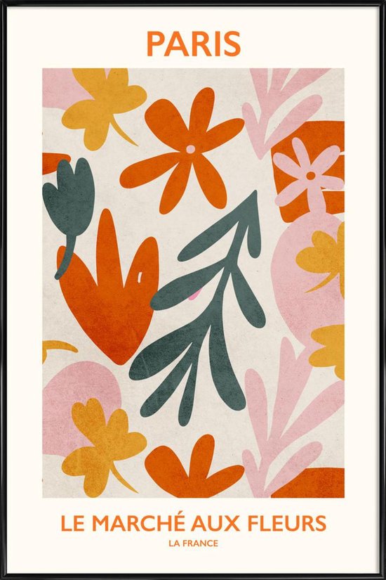 JUNIQE - Poster in kunststof lijst Le Marché aux Fleurs II -40x60 | bol.com