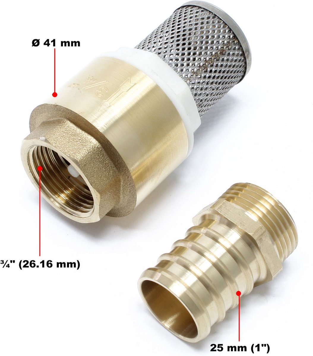 Clapet de pied en laiton Wildanger Clapet anti-retour 3/4" (26,16 mm) Clapet... | bol.com