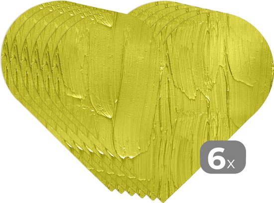 Onderleggers - Placemats - Placemats hartje - Verf - Geel - Patronen ...