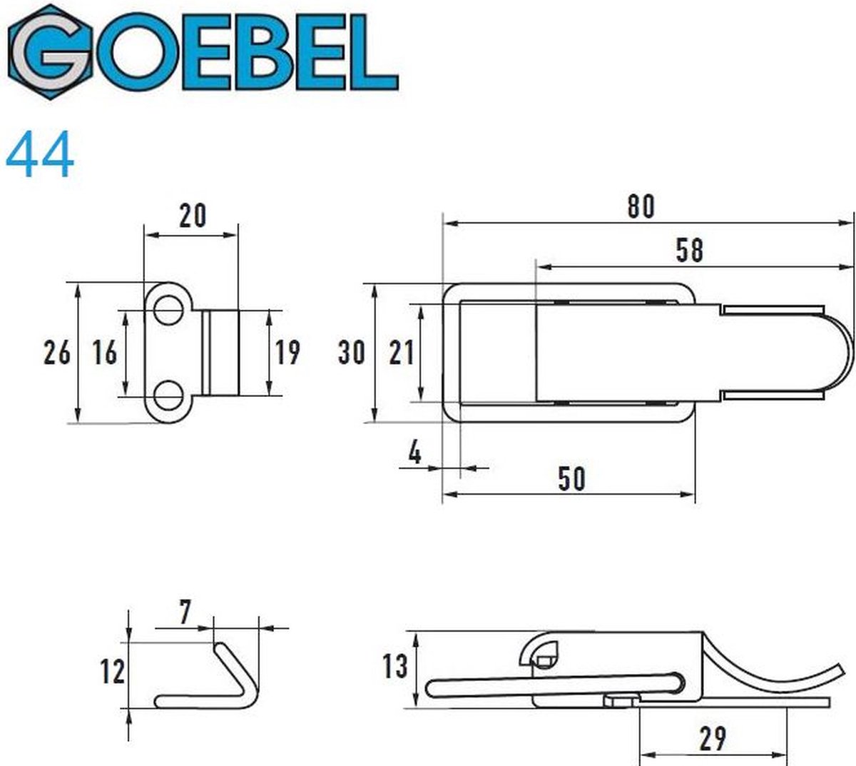 GOEBEL® - 50 x Attaches de tension Acier galvanisé 44 avec contre ...