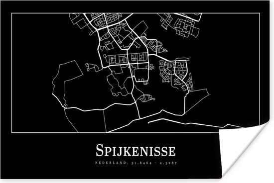 Poster Spijkenisse - Kaart - Stadskaart - Plattegrond - 60x40 cm | bol.com