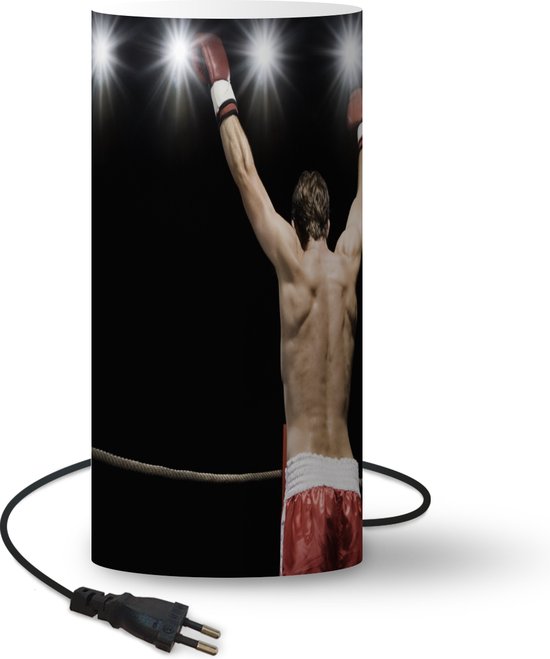 Lamp Boksen - bokser steekt zijn armen in lucht na overwinning - 33 cm ...
