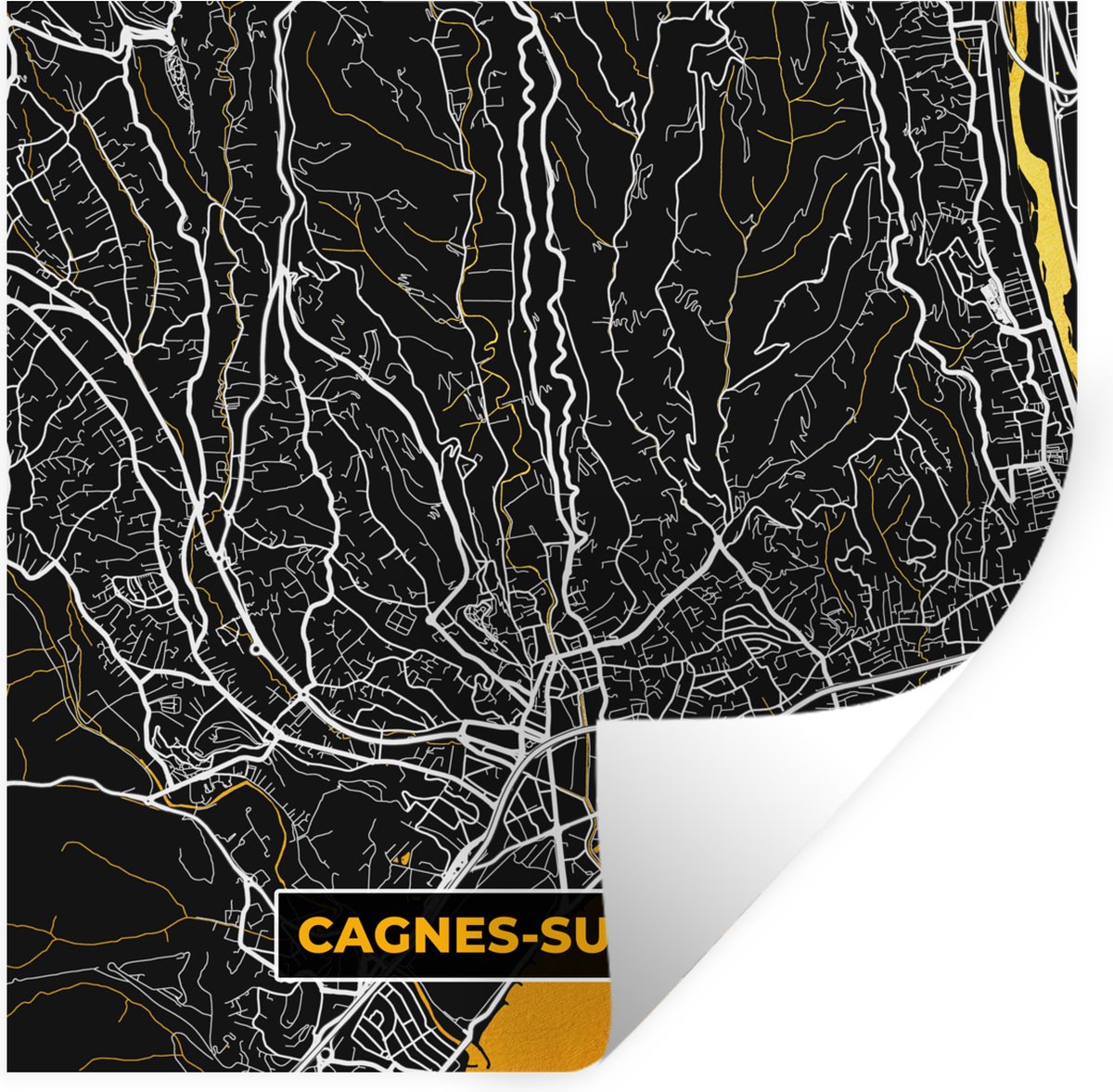 Stickers muraux - France - Carte - Cagnes-sur- Mer - Plan de ville ...