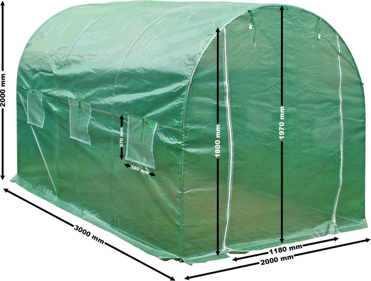 Serre de jardin en feuille Wildanger Serre de jardin 300x200x200cm avec ...