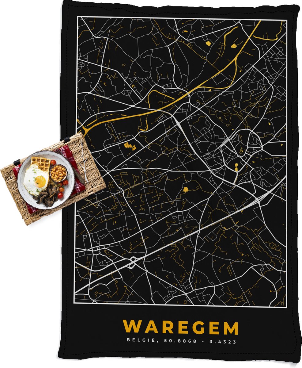Picknickkleed - Buitenkleed - Goud - Kaart - Plattegrond - Waregem ...