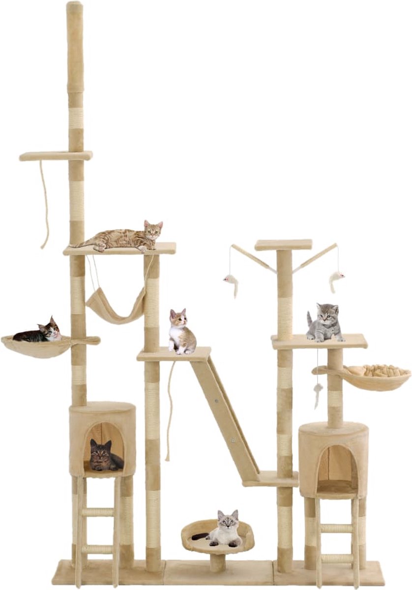 VidaLife Kattenkrabpaal met sisal krabpalen 230-250 cm beige | bol.com