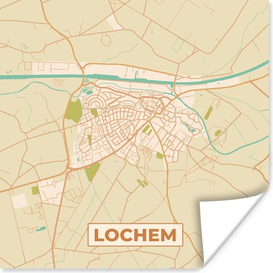 Poster Plattegrond - Lochem - Vintage - Kaart - Stadskaart - 75x75 cm | bol