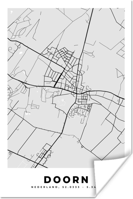 Poster Stadskaart - Doorn - Kaart - Plattegrond - 40x60 cm | bol