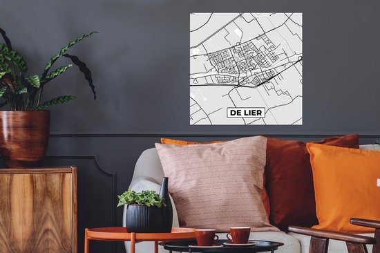 Poster Plattegrond - De Lier - Kaart - Stadskaart - 50x50 cm | bol