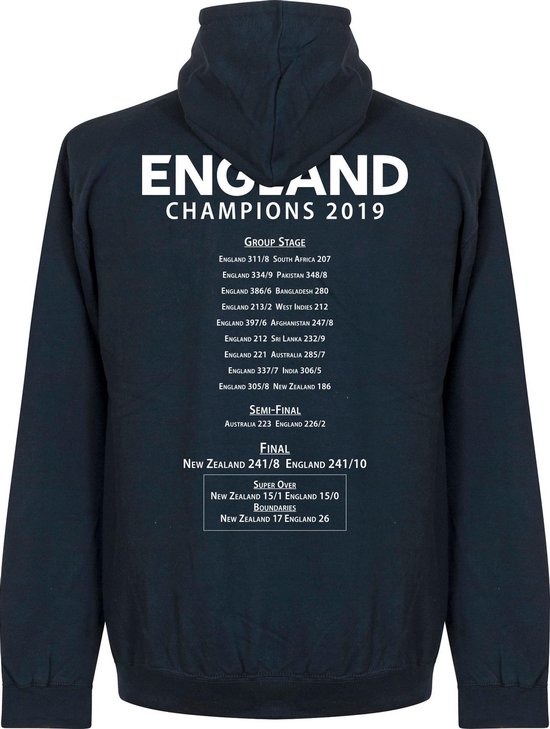 Engeland Cricket World Cup Winners Road to Victory Hoodie - Navy - XXL ...