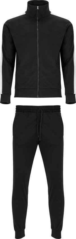 Zwart trainingspak met witte streep model Creta merk Roly maat M | bol