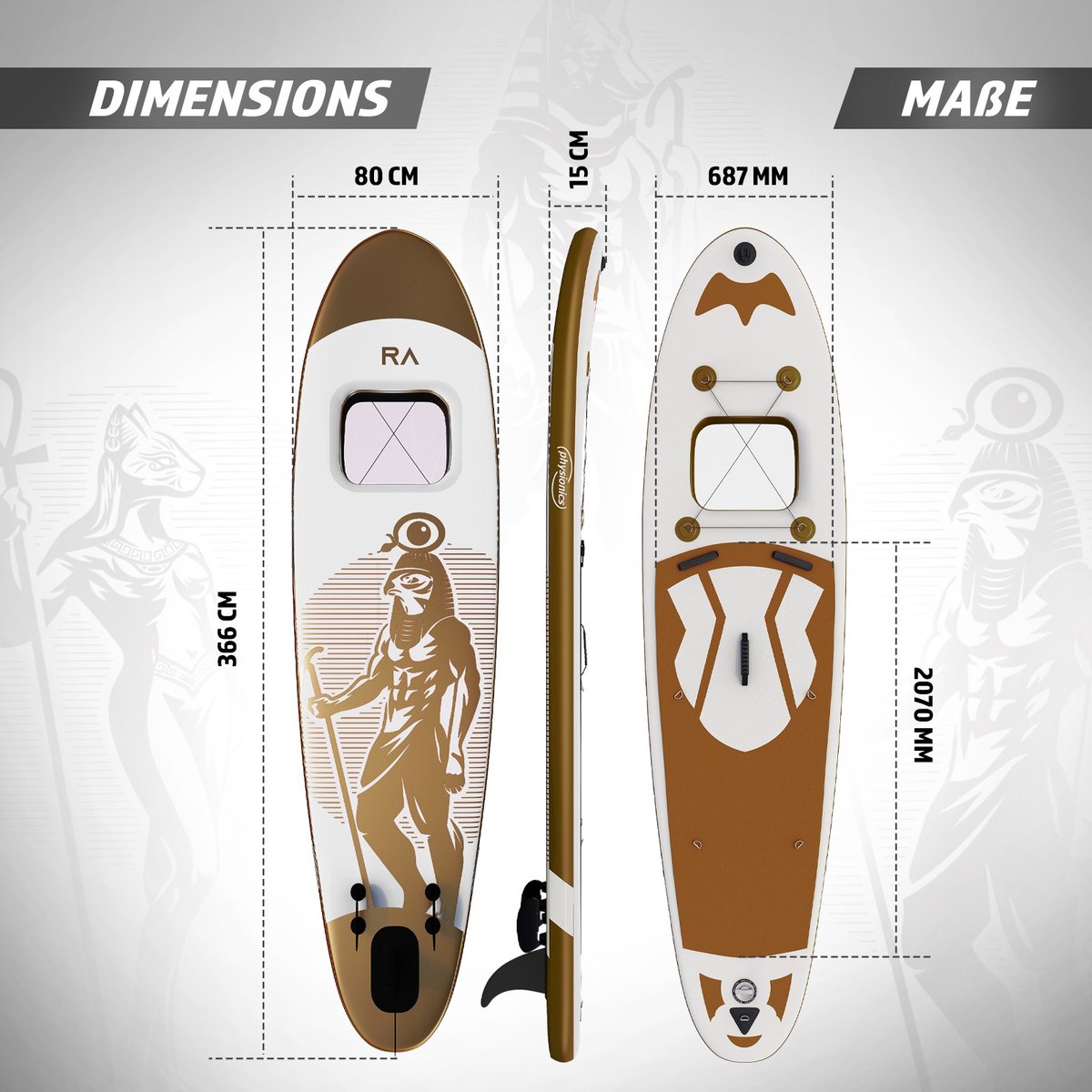 Physionics - Stand Up Paddle Board - 366cm - Planche SUP Opblaasbaar ...
