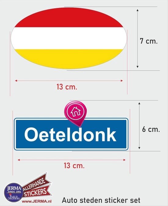 Oeteldonk vlaggen auto stickers set van 2 stickers | bol.com