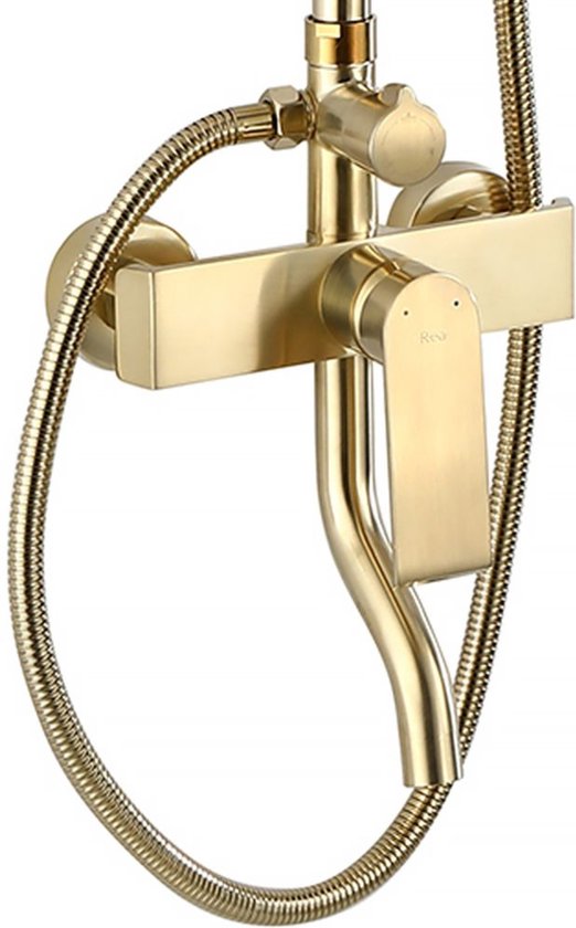Rea Hass Regendouche Geborsteld Goud 122cm | bol