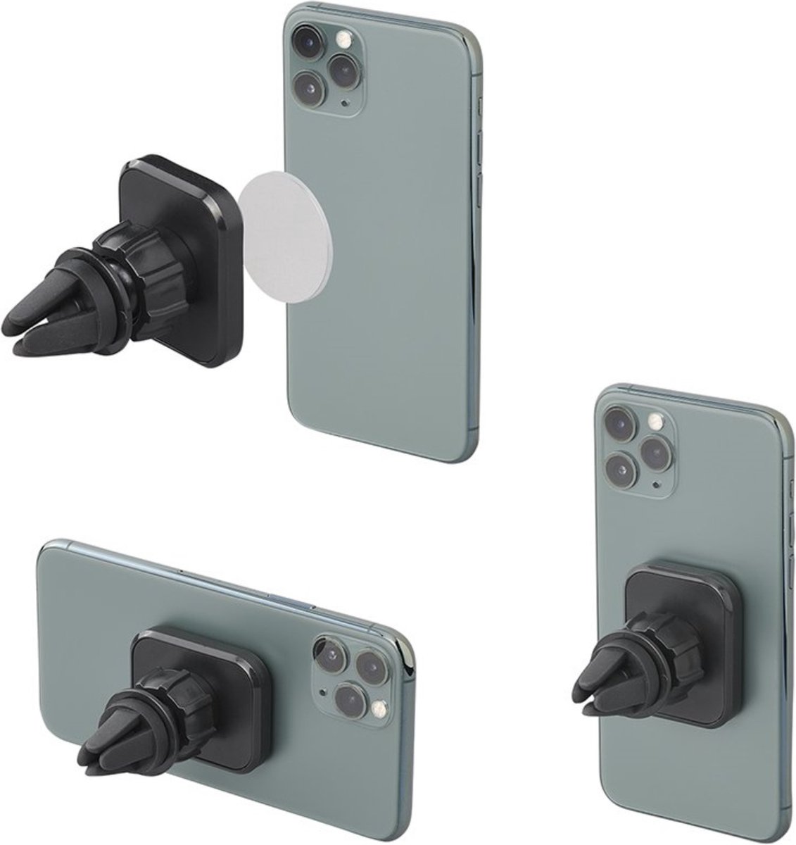 Support Smartphone Universel Pro Plus avec Aimant pour Grille d'Aération - Zwart | bol.com