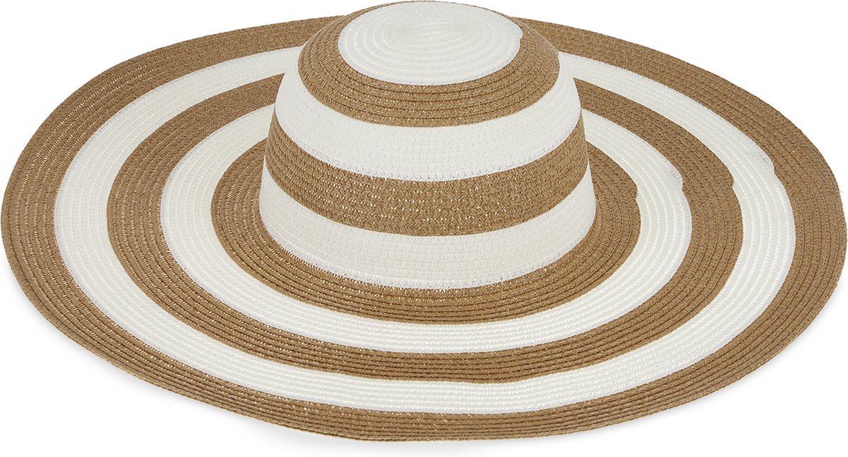 Relaxdays zonnehoed dames - zomerhoed - strandhoed gestreept - flaphoed ...