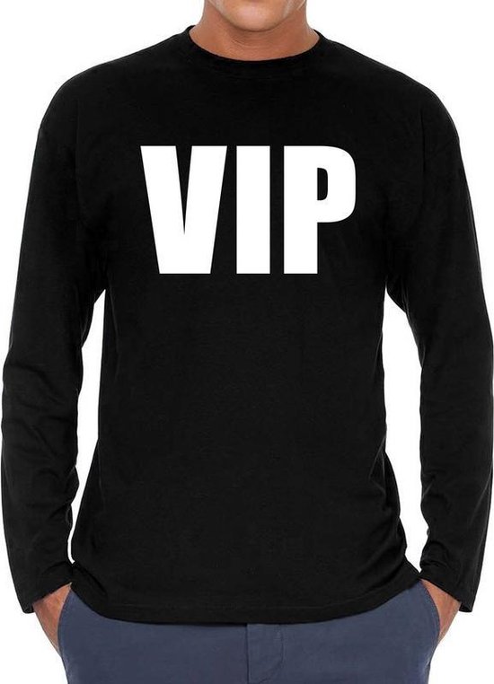 VIP long sleeve zwart t-shirt heren - zwart VIP shirt met lange mouwen ...