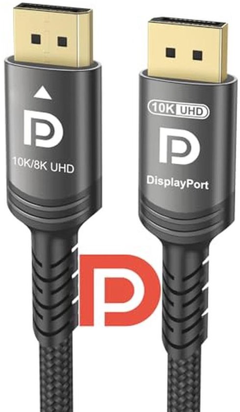 DisplayPort Cable 10K 8K 4K - 40Gbps, 2.5M, VESA Certified, Nylon ...