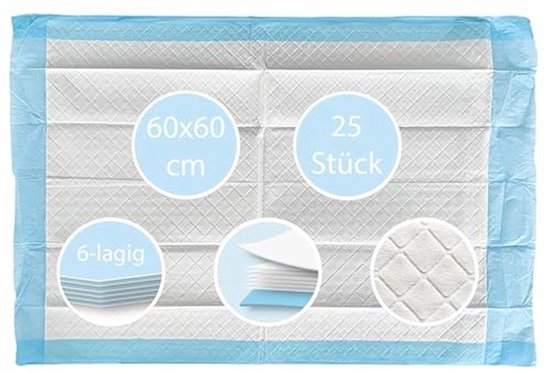 Ziekenonderleggers 60 x 60 cm - 6-laags incontinentie en babyverzorging ...