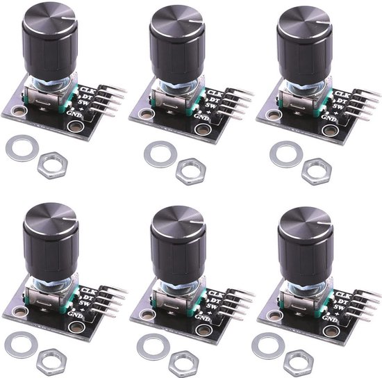 6 encodeurs d'angle rotatifs KY-040 - Module d'encodeur rotatif pour ...