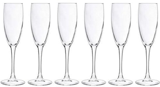 Champagneglazen Set van 6 - 19cl Elegante en Duurzame Servies | bol
