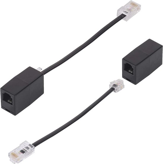 RJ45 naar RJ11 Adapter - Set van 2 voor Telefoons en Modems | bol