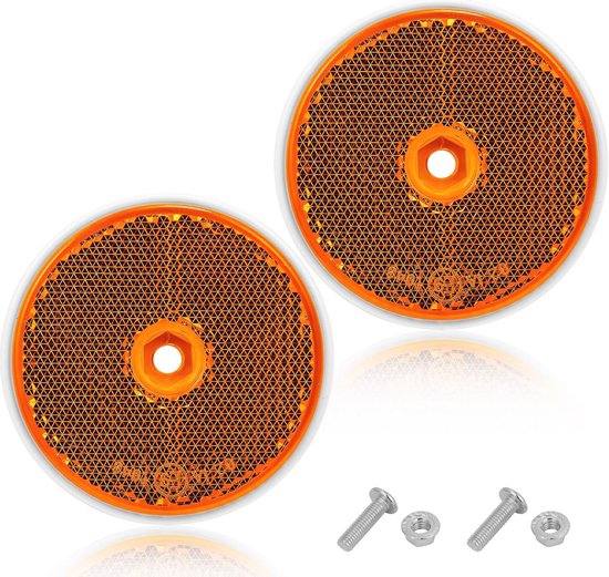 Gele Ronde Reflectoren Ø60mm - Set van 2 - E9 Goedgekeurd voor ...