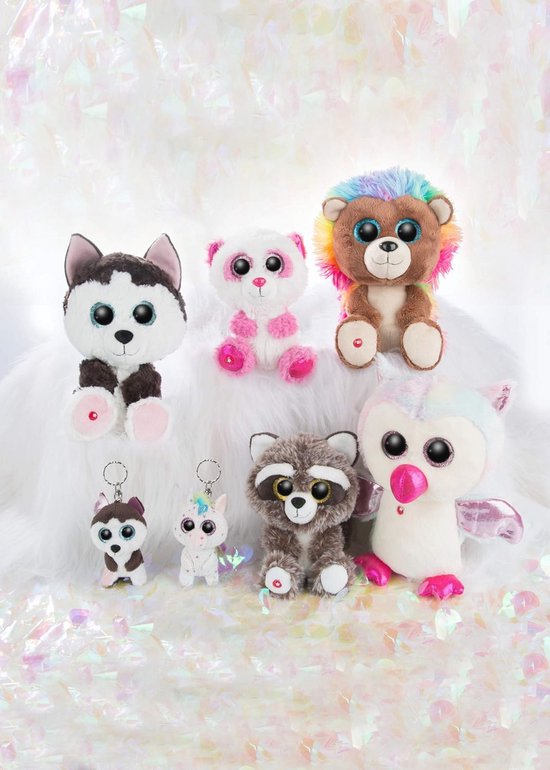 Glubschis Sleutelhanger - Zwart/Wit Bat Baako met blauwe ogen | bol