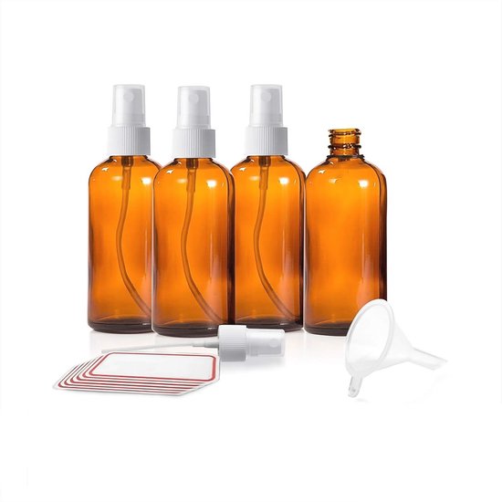 4 x Glazen Spuitflessen - Leeg om Bij te Vullen (50 ml) | bol