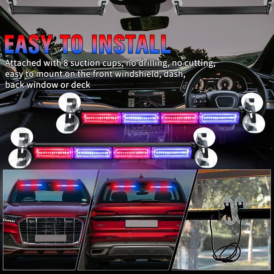 Universele 2-in-1 Rode en Blauwe Stroboscoop Knipperlichtbalk voor ...