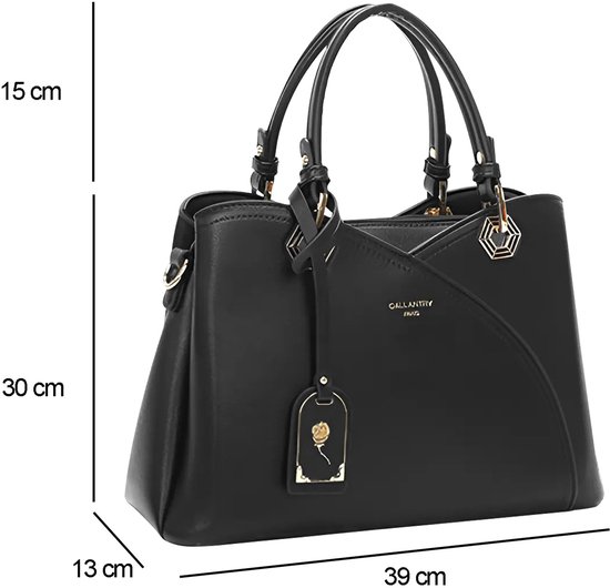 Gallantry, Sac à main Elegant avec effet grainé pour femmes, Zwart | bol