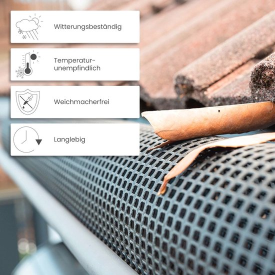 INEFA Bladbescherming dakgoot, PVC 100-125mm, 2m, zwart Bladbescherming ...