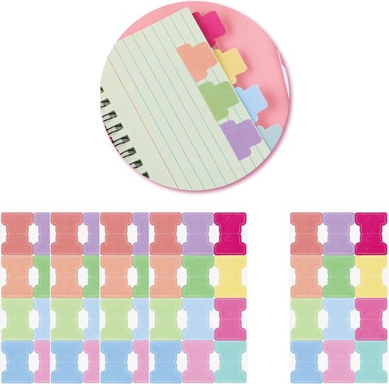 180 Adhesive Tabs - Repositionable en Writable - Assorted Colour ...