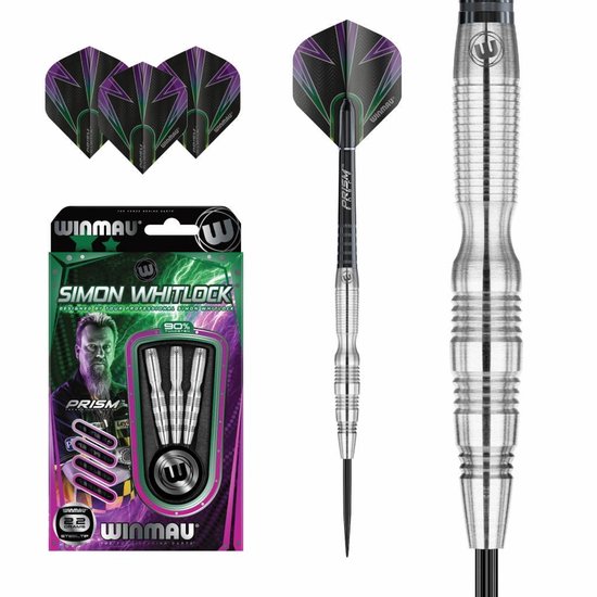 Winmau Simon Whitlock steeltip dartpijlen 22gr - 90% Tungsten | bol